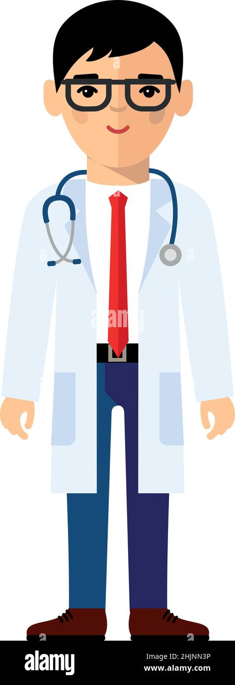Vector Illustration of a Doctor with stethoscope Stock Vector Image ...