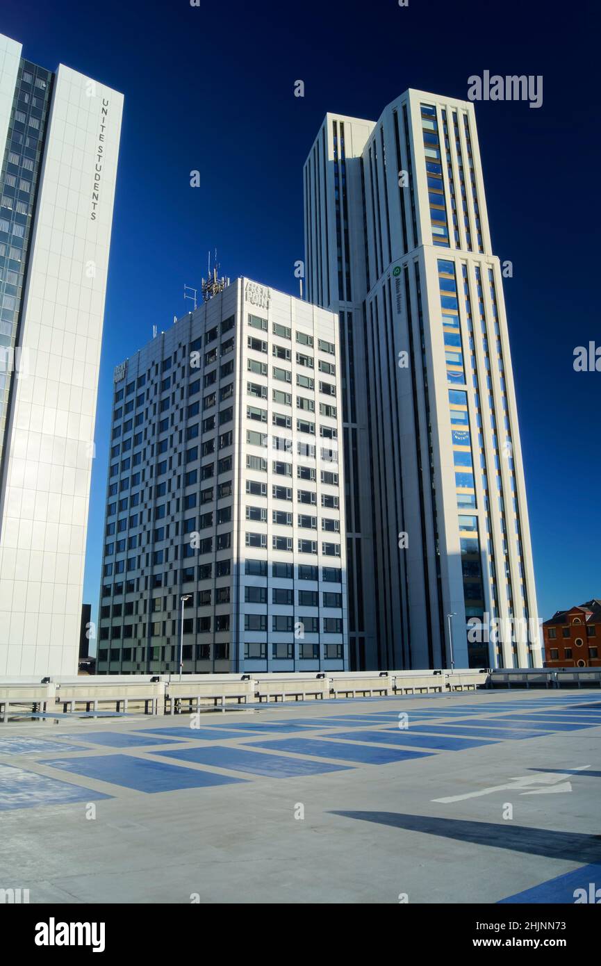 UK, West Yorkshire, Leeds, City Centre Skyscrapers on Merrion Way Stock ...