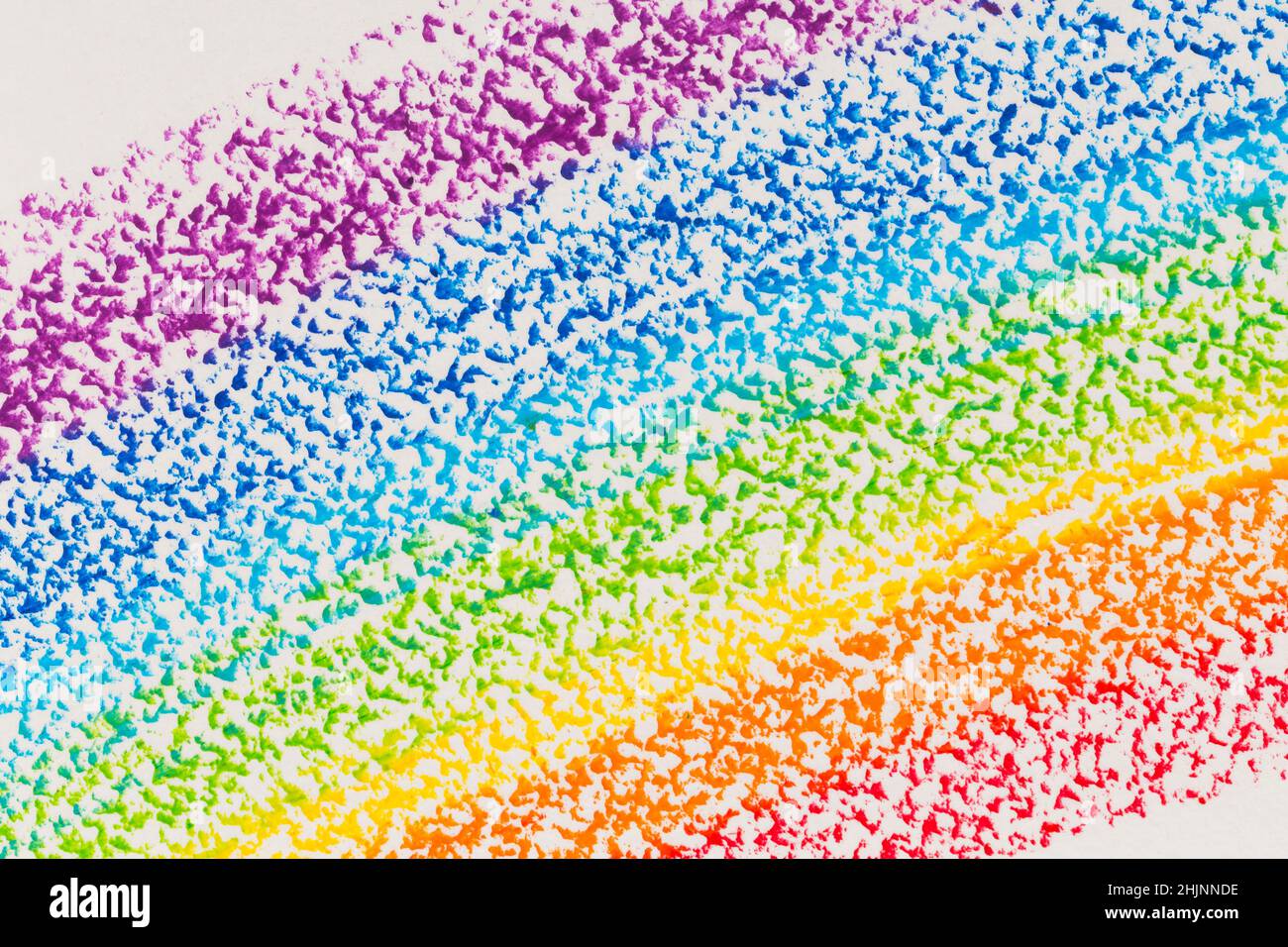 Wax crayon hand drawing rainbow background Stock Photo - Alamy