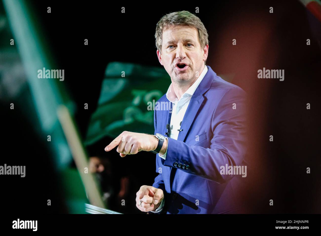 Lyon (France), 29 January 2022. The Green candidate, Yannick Jadot ...