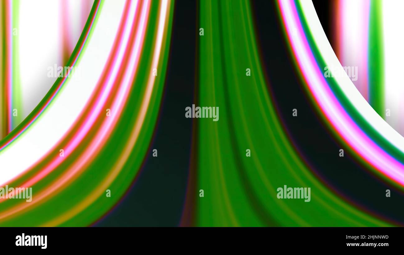 Curved strip with colored stripes. Motion. Animation with abstract ...