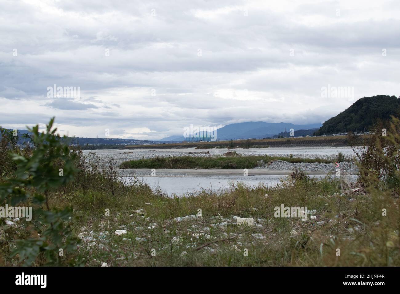 iida, nagano, japan, 2021/01/10 , Early morning view of the Tenryu ...