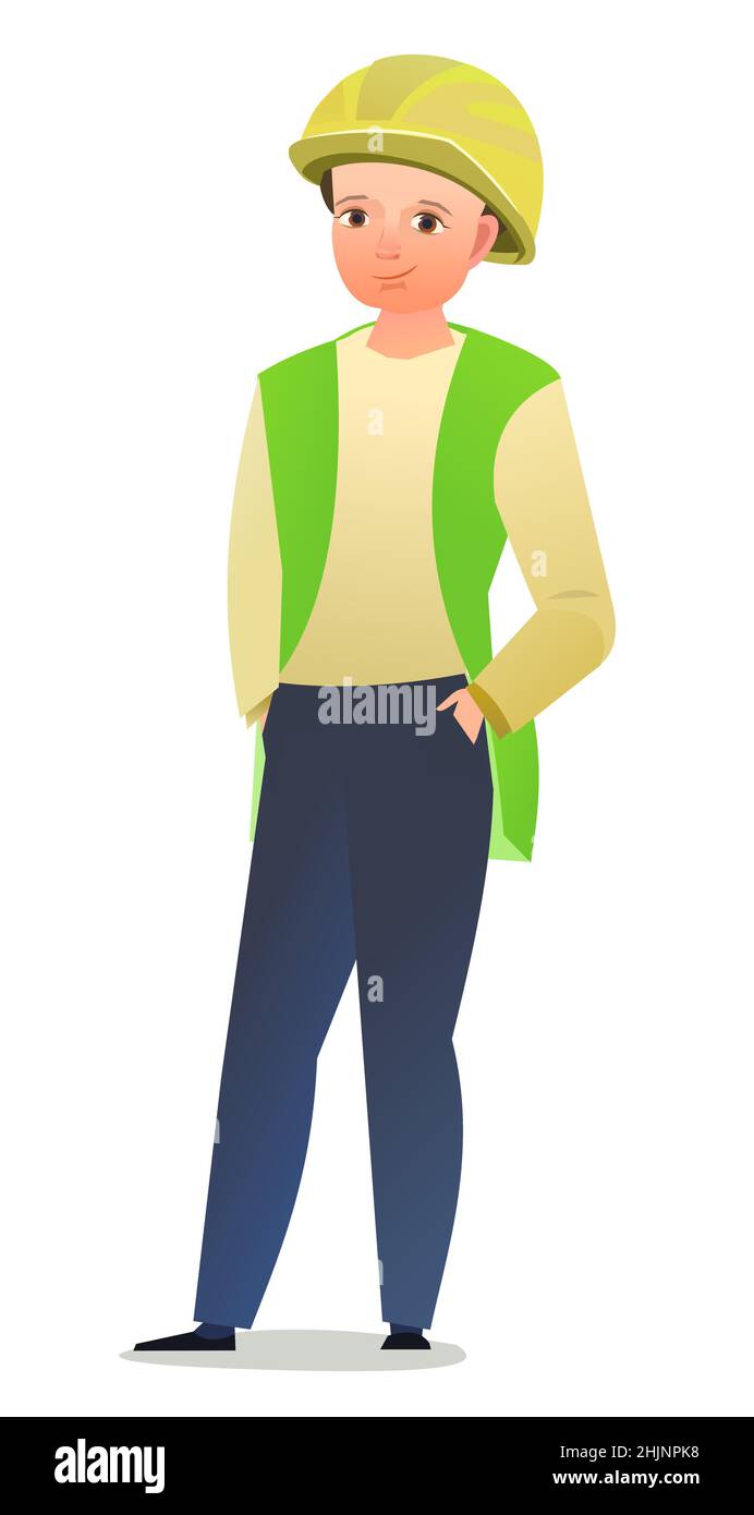 Little boy in overalls. Teen Handyman, locksmith or repairman. Cheerful ...