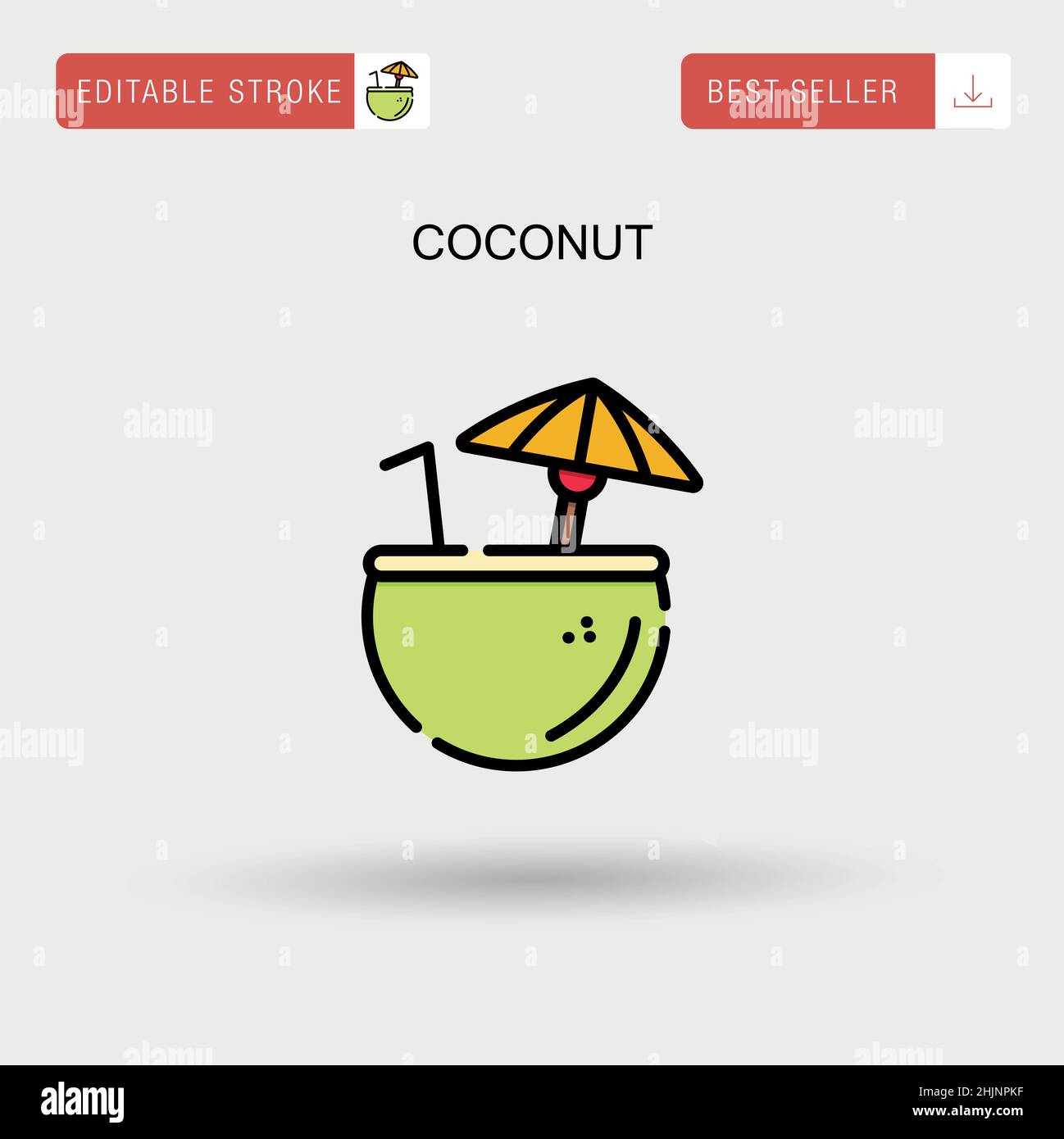 Coconut Simple vector icon Stock Vector Image & Art - Alamy