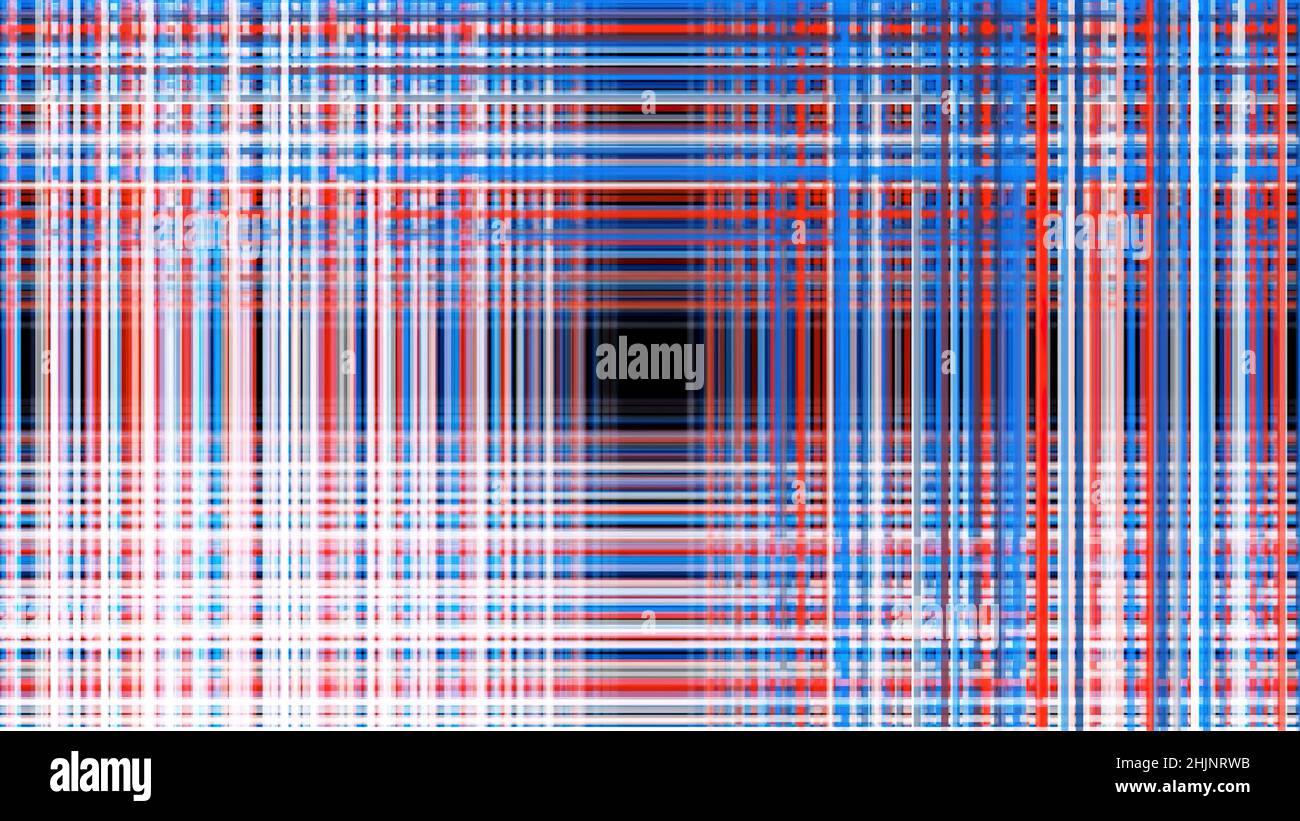 Colorful neon grid formed by narrow crossed lines on a black background ...