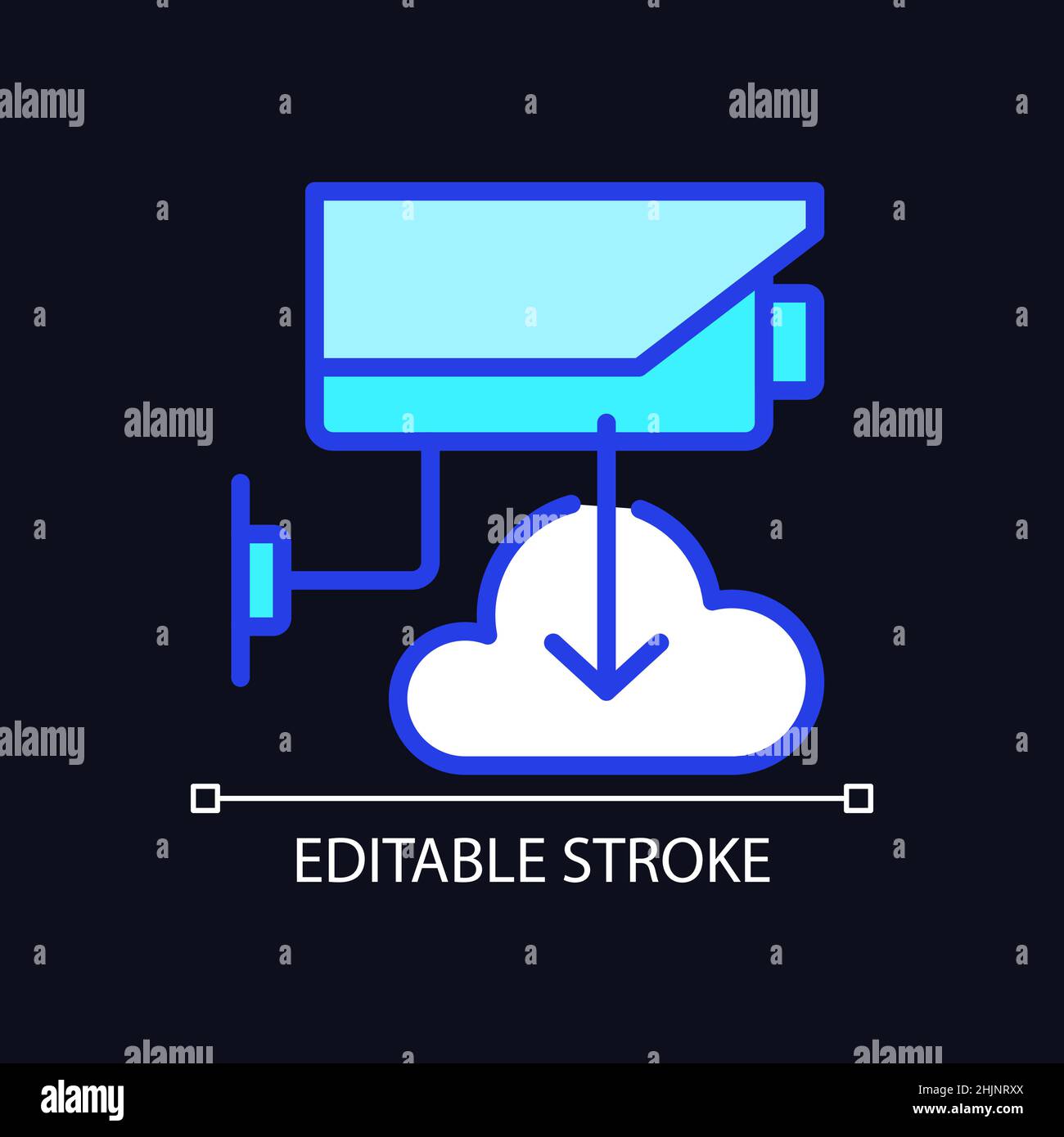 CCTV and phone connection pixel perfect RGB color icon for dark theme ...