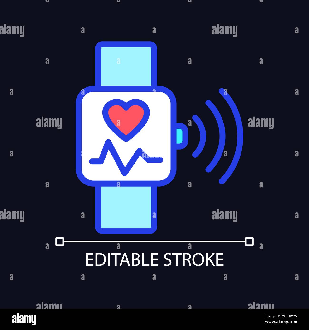 Heart rate monitoring pixel perfect RGB color icon for dark theme Stock ...