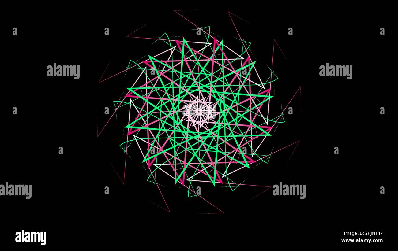 Hypnotic rotating pattern of colored geometric lines. Stock animation ...