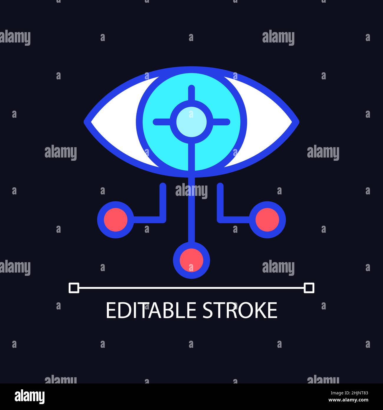 Connected contact lenses pixel perfect RGB color icon for dark theme ...