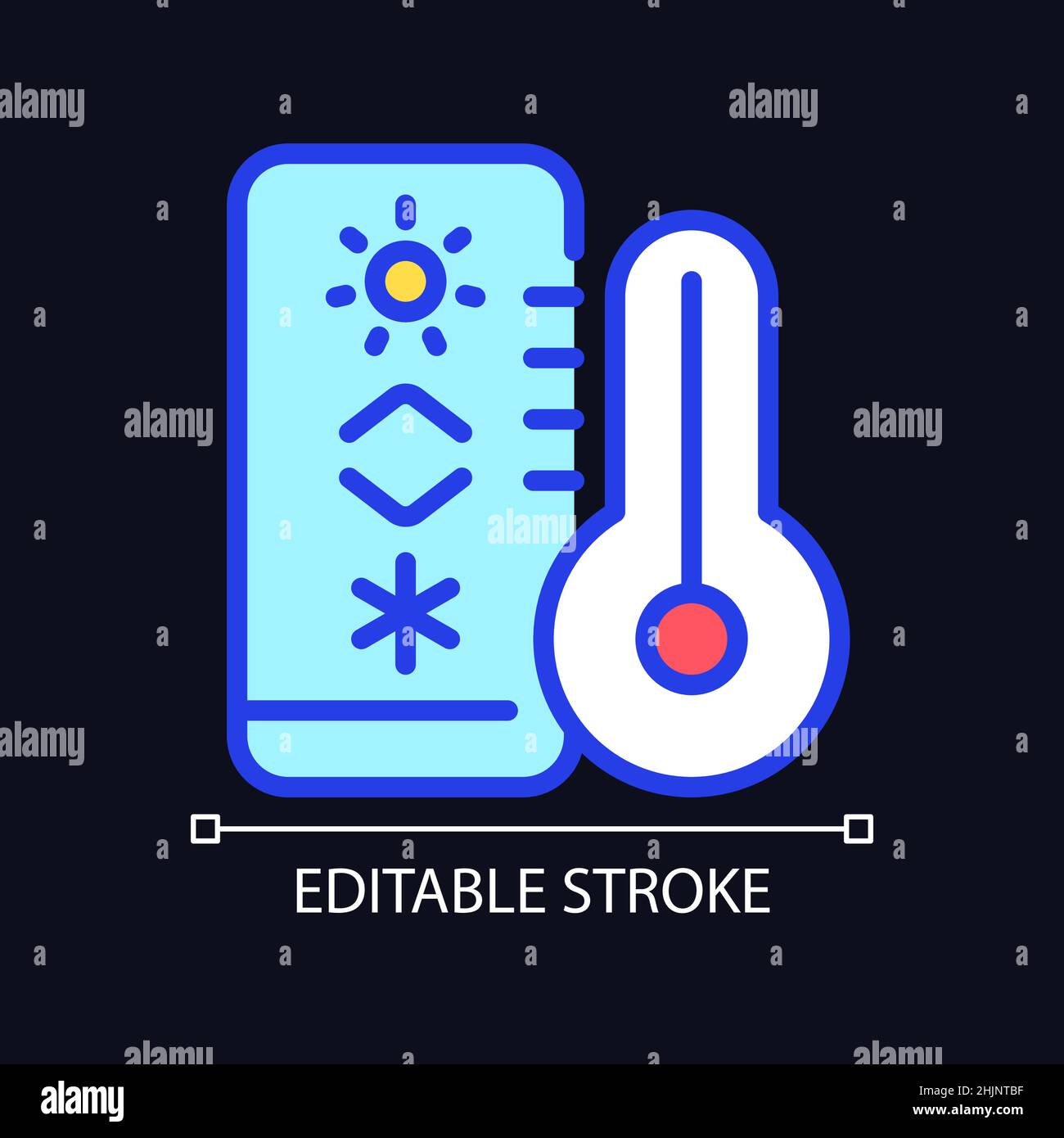 Temperature regulation pixel perfect RGB color icon for dark theme ...