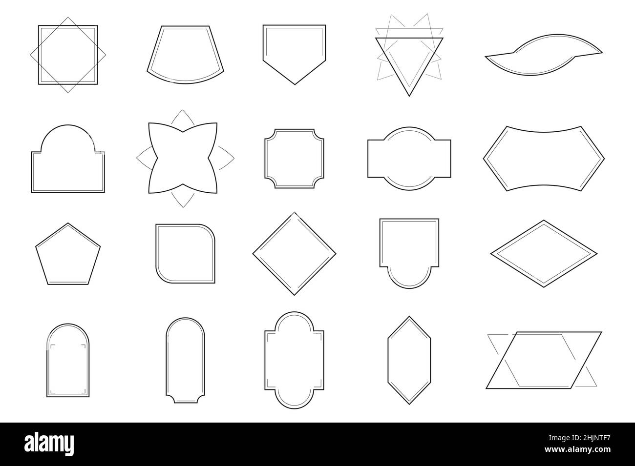 Line Geometric Frame Vector Set In Minimalistic Style Bohemian Abstract Linear Frames