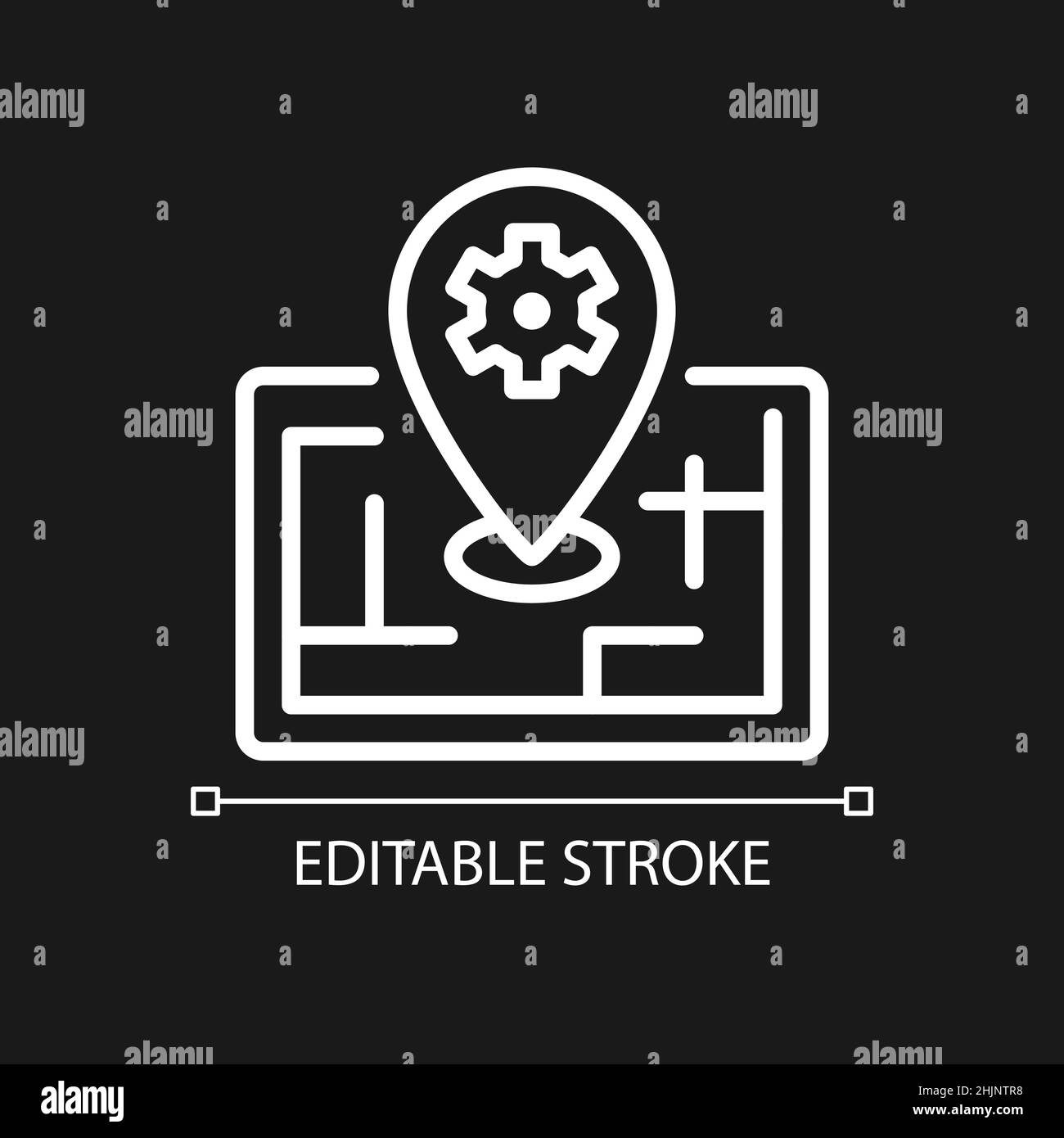 Smart mapping technology pixel perfect white linear icon for dark theme ...