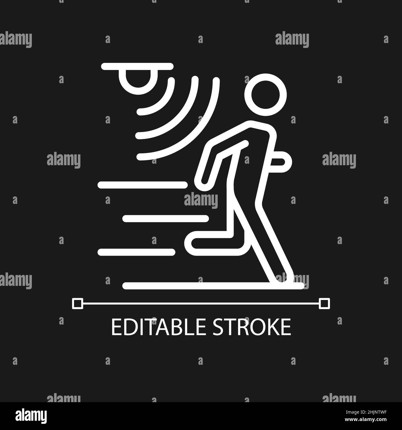 Motion detection pixel perfect white linear icon for dark theme Stock ...