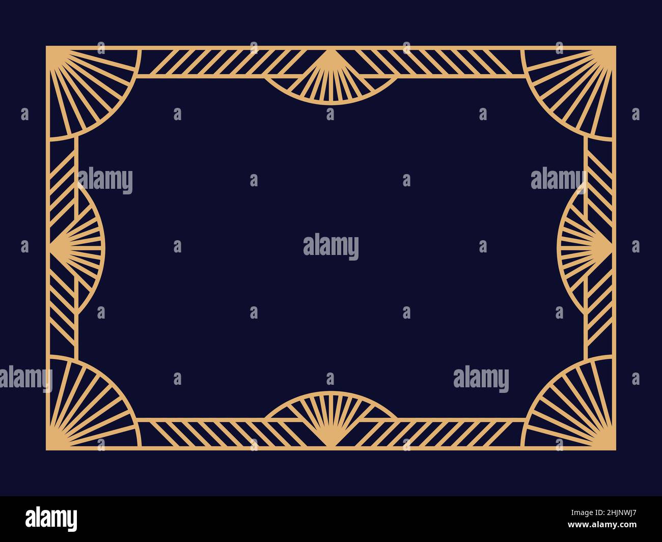 Art deco frame. Vintage linear border. Design a template for ...