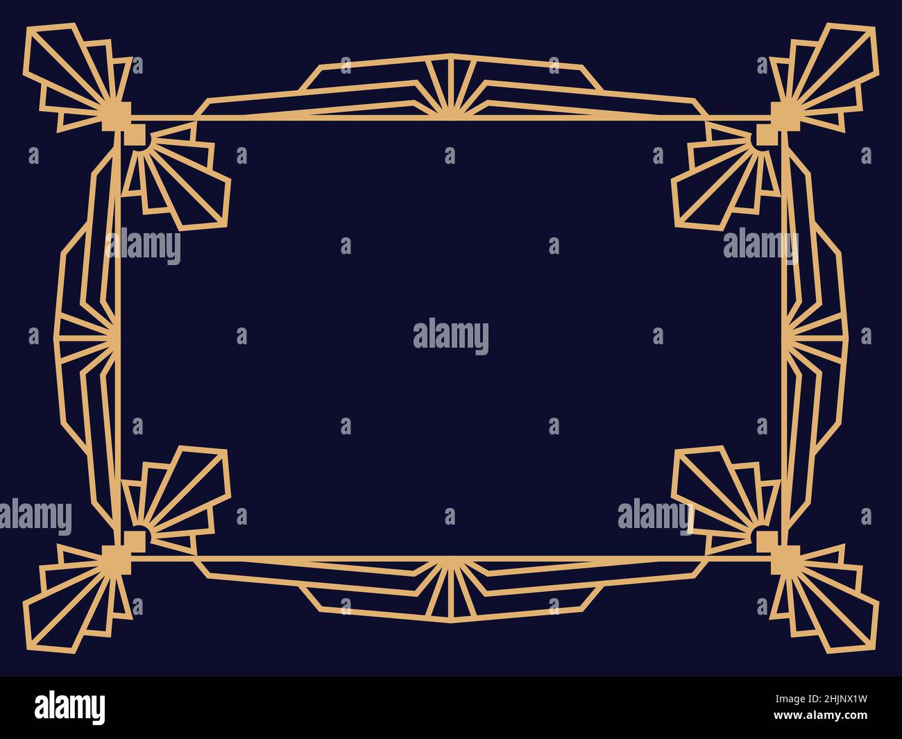 Art deco frame. Vintage linear border. Design a template for ...