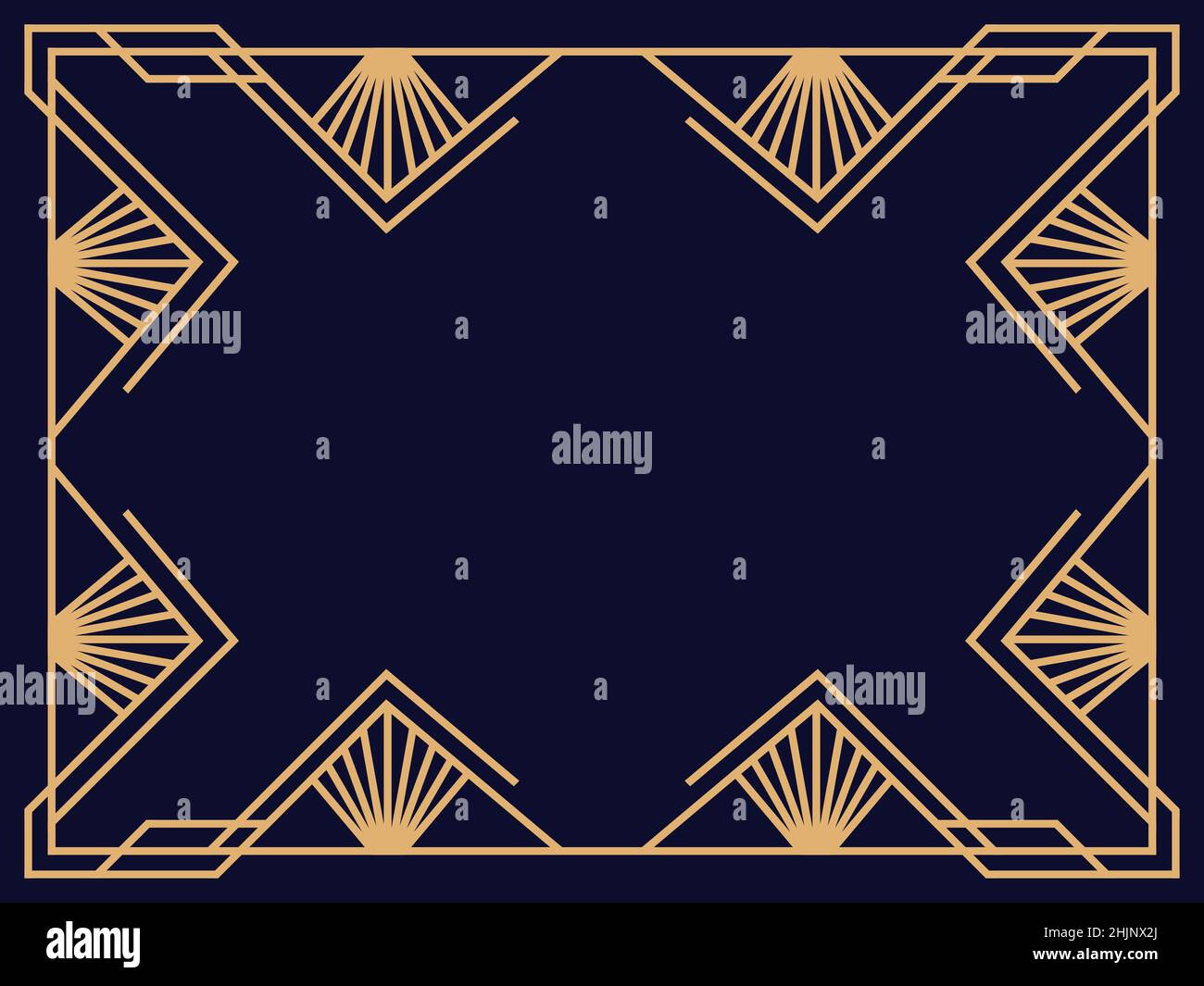 Art deco frame. Vintage linear border. Design a template for ...