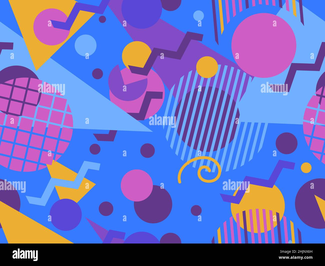 Memphis seamless pattern with geometric shapes in 80s and 90s style ...