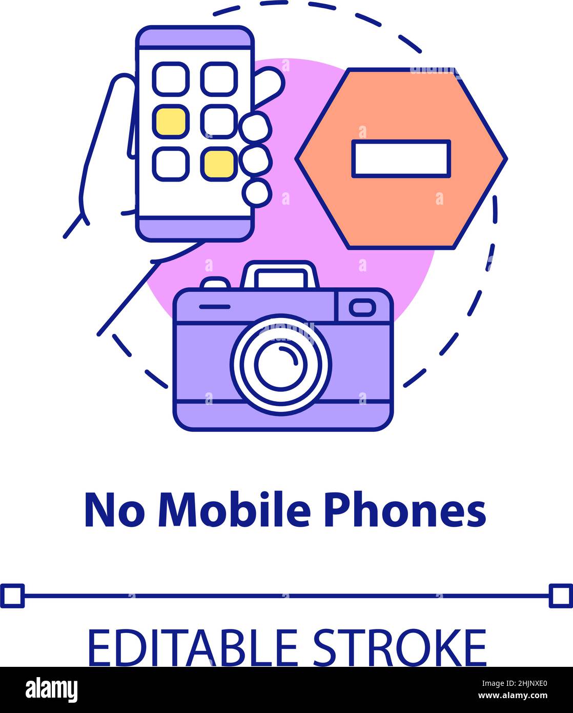 No mobile phones concept icon Stock Vector Image & Art - Alamy