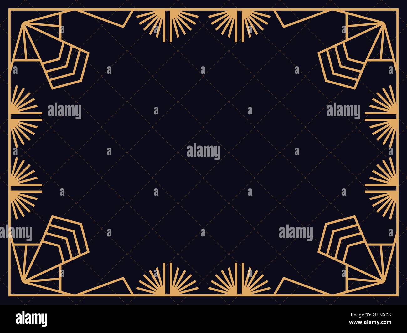 Art deco frame. Vintage linear border. Design a template for ...