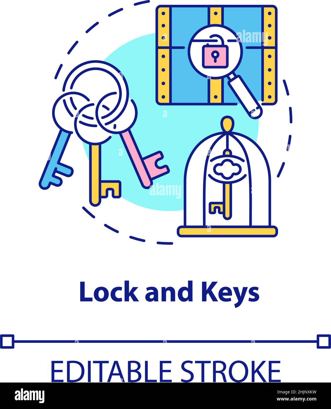 Lock and keys concept icon Stock Vector Image & Art - Alamy