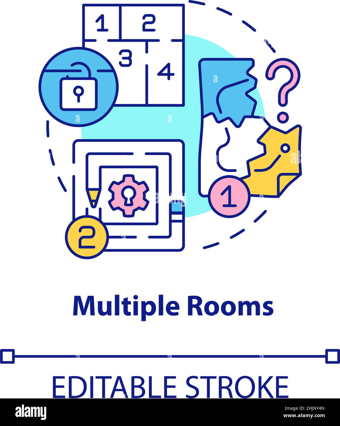 Multiple rooms concept icon Stock Vector Image & Art - Alamy
