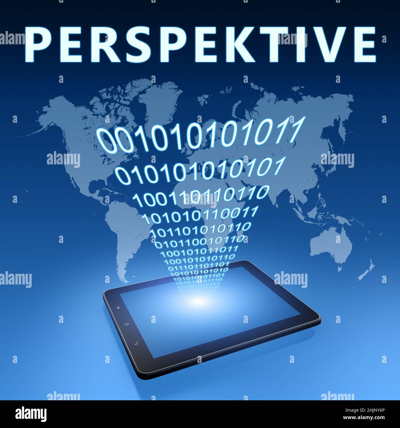 Perspektive - german word for perspective - text with tablet computer ...