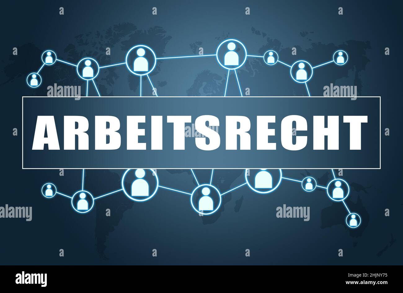 Arbeitsrecht - german word for labor law - text concept on blue ...
