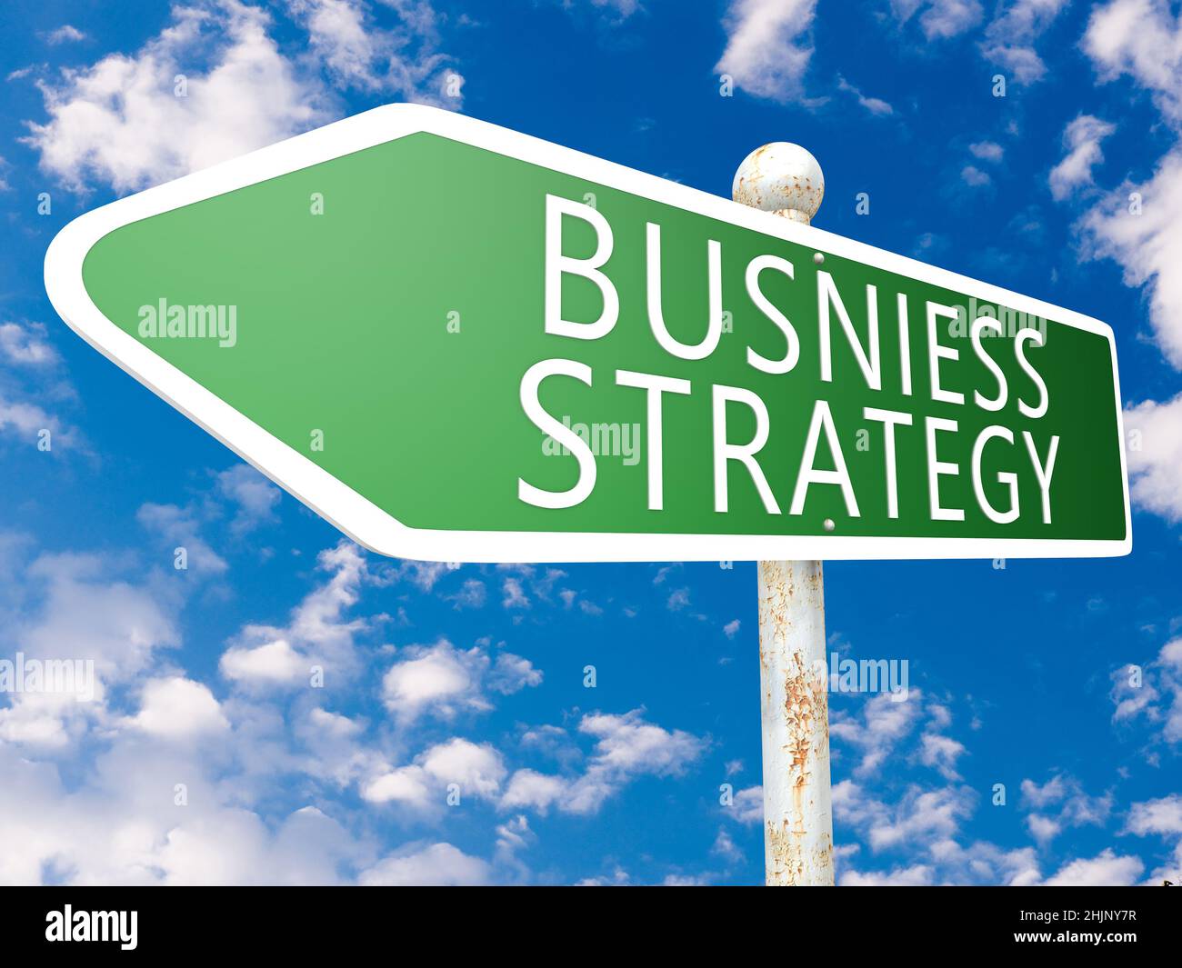 Business Strategy - street sign text concept illustration in front of ...