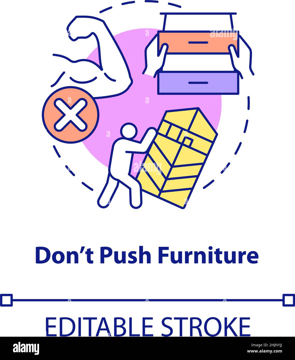 Dont push furniture concept icon Stock Vector Image & Art - Alamy