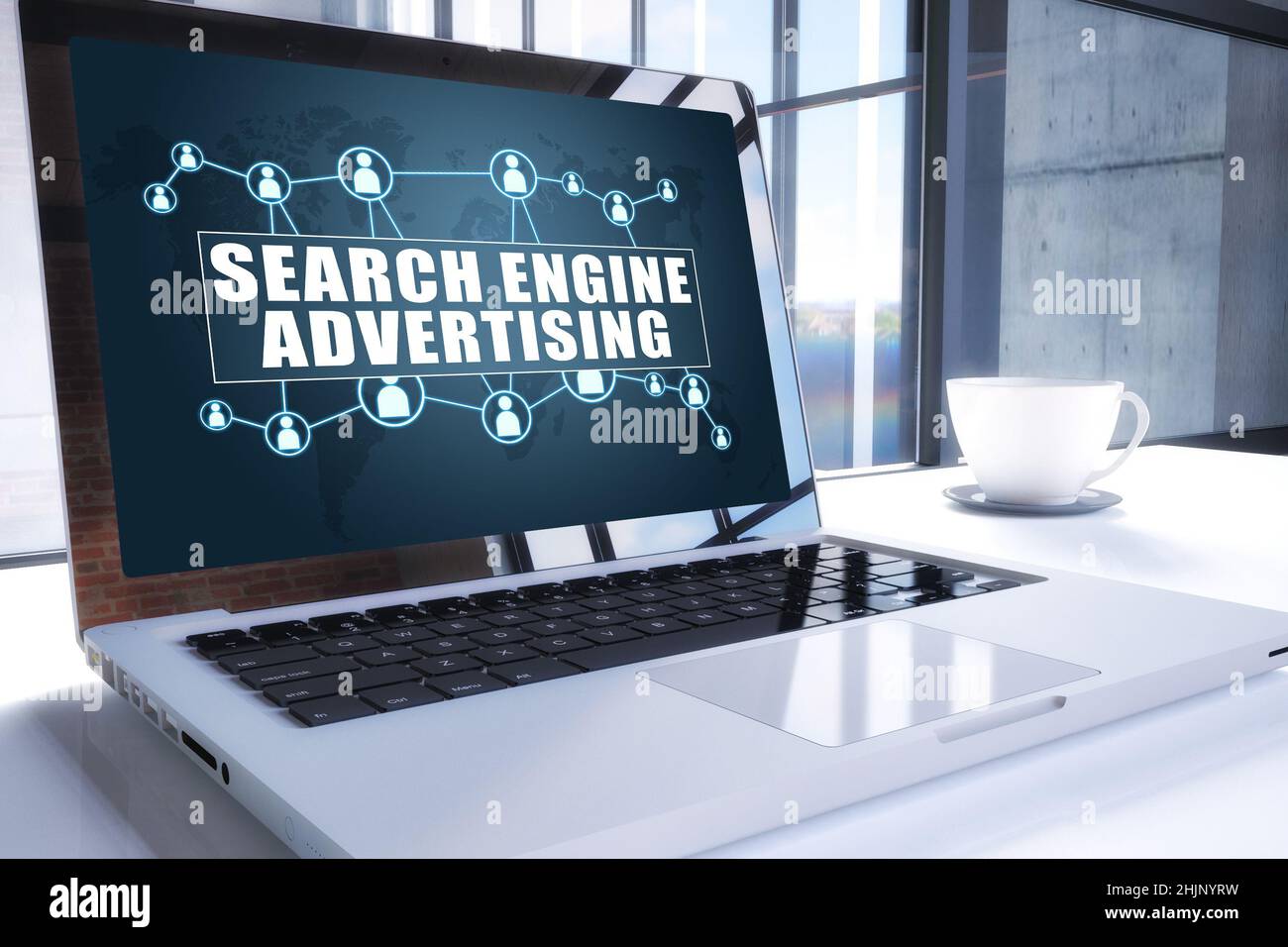 Search Engine Advertising text on modern laptop screen in office ...