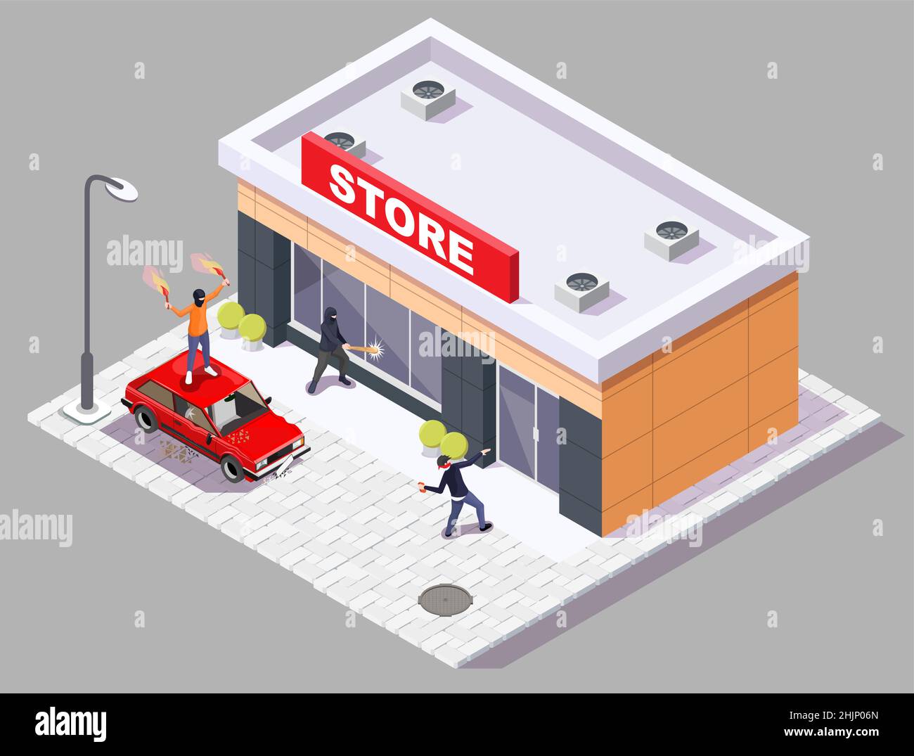 Looting cartoon hi-res stock photography and images - Alamy