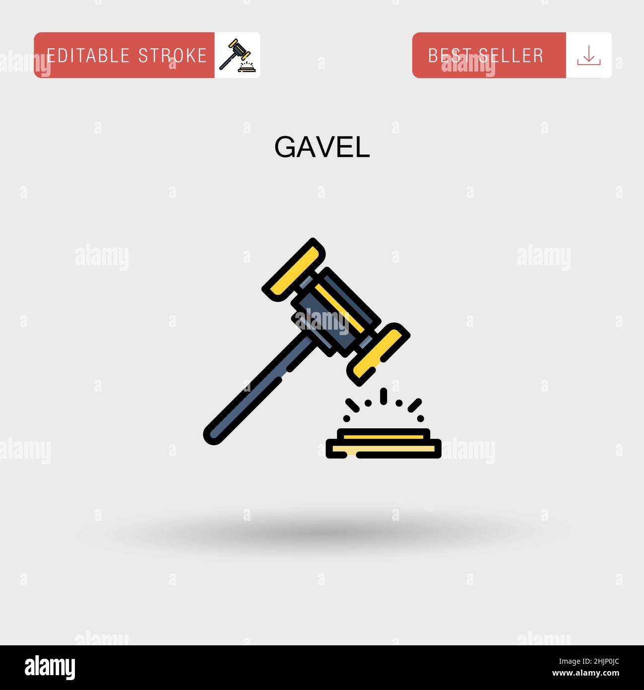 Gavel justice isolated icon Stock Vector Images - Alamy