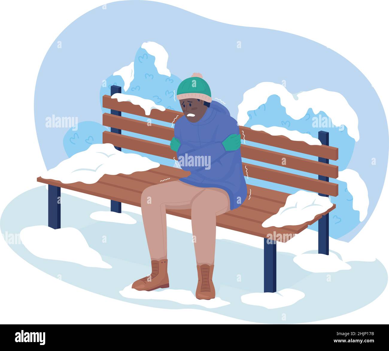 Vector cartoon illustration man freezing hi-res stock photography and ...