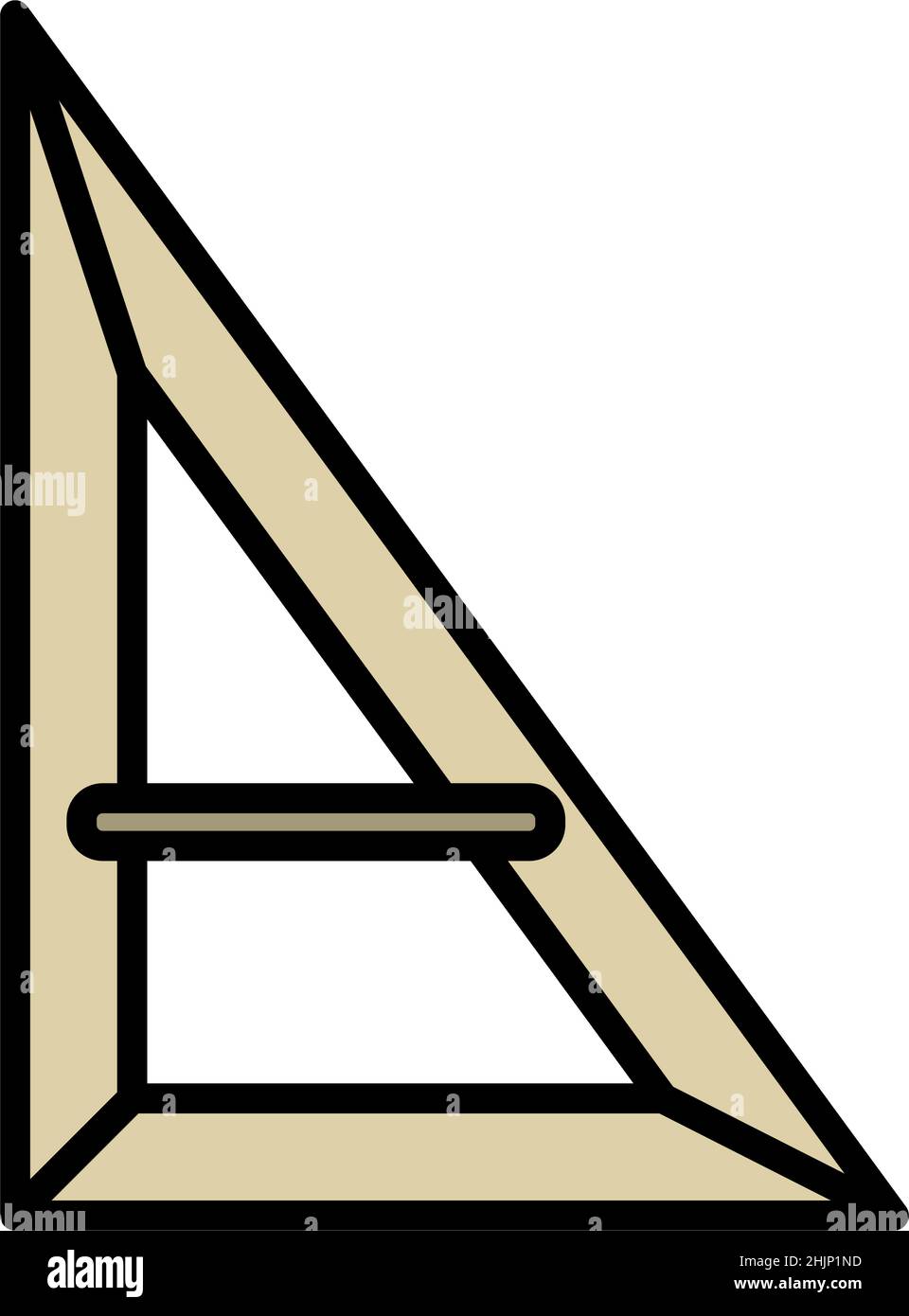 Triangle Icon. Editable Bold Outline With Color Fill Design. Vector ...
