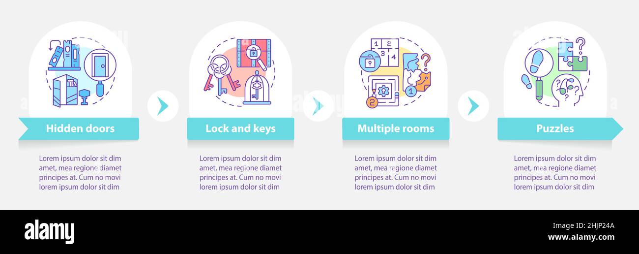 Escape room aspects round infographic template Stock Vector Image & Art ...