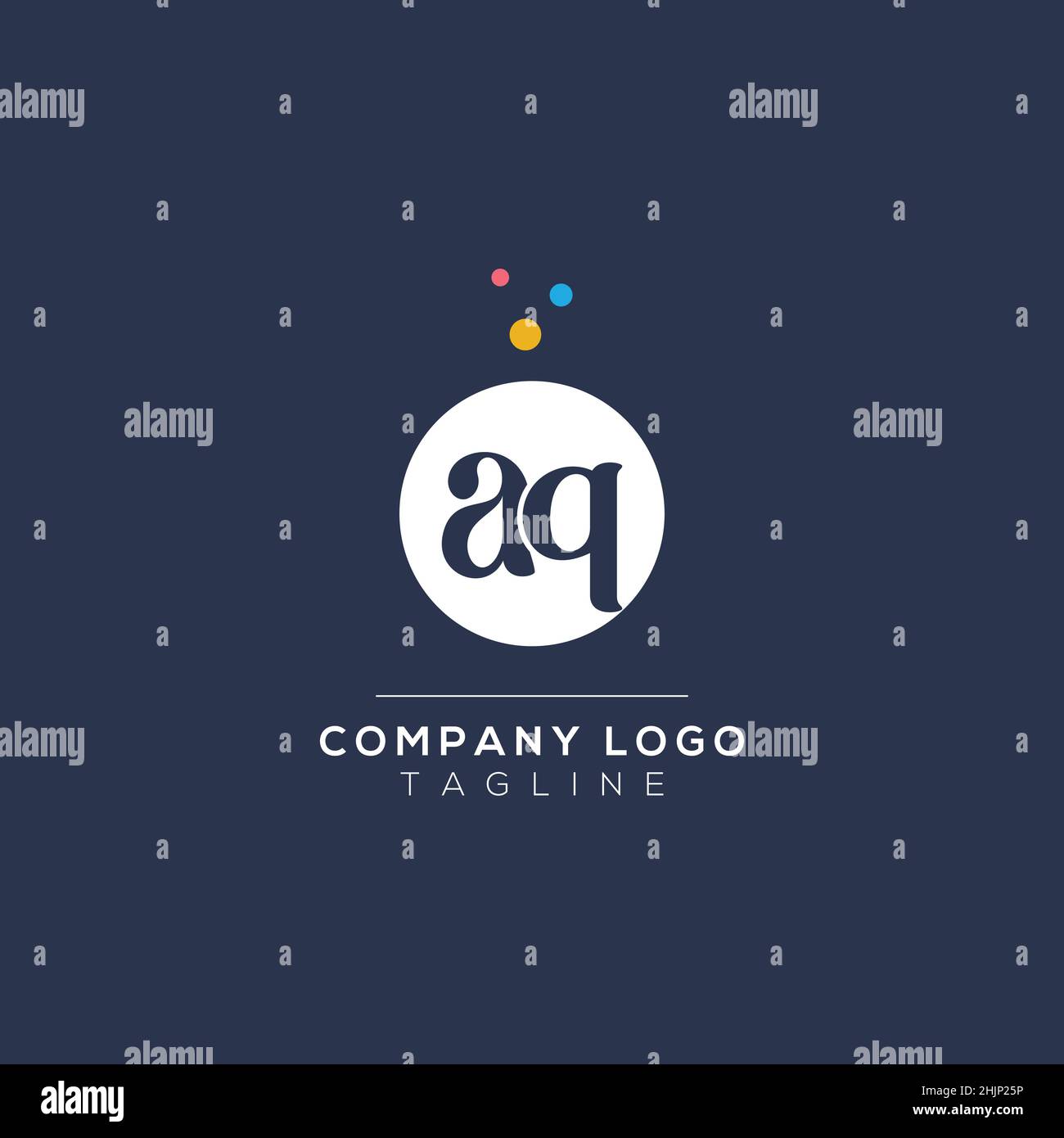 AQ Initial Letter Design Vector with bubble Dots. Vector Lettering ...