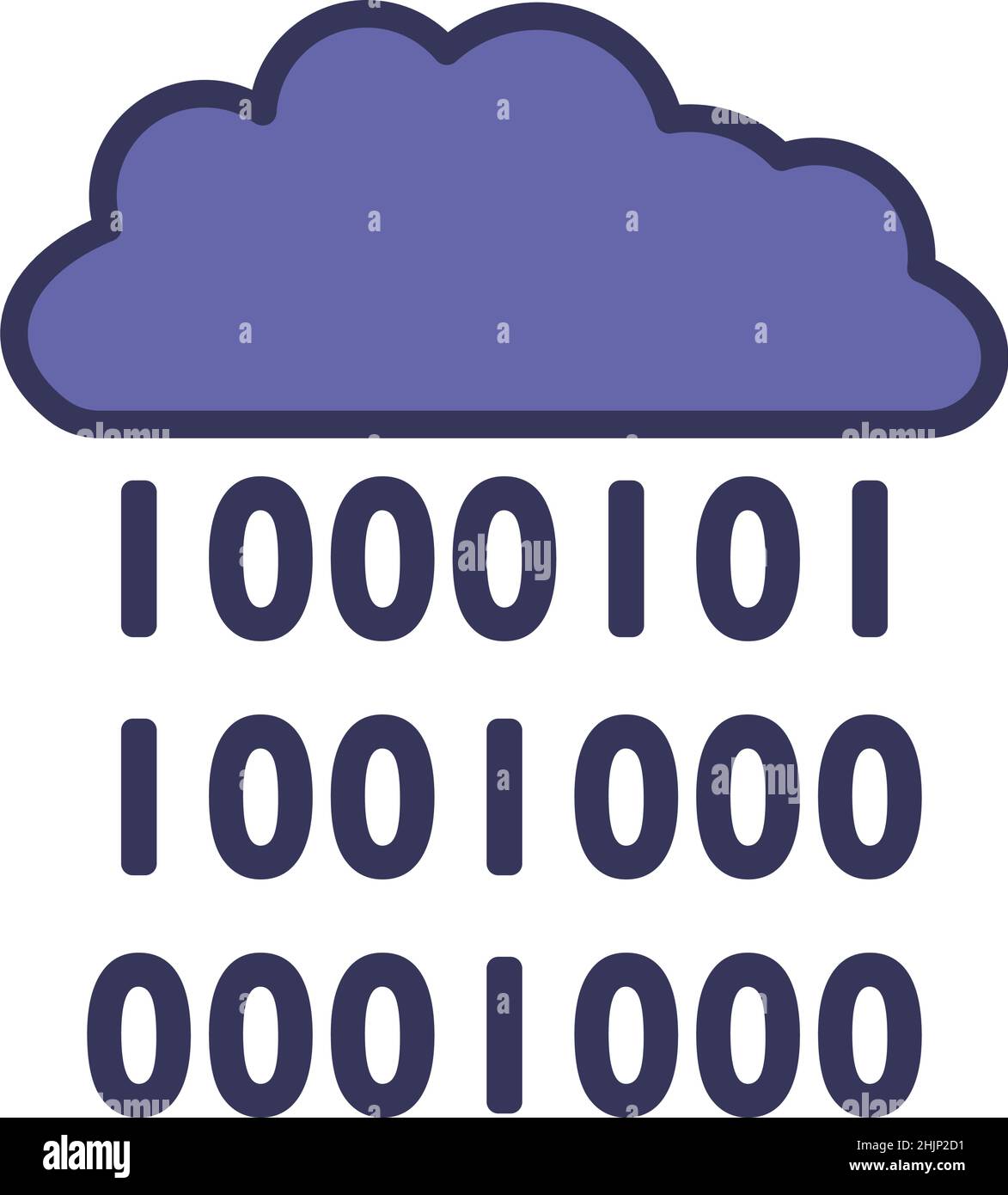 Cloud Data Stream Icon. Editable Bold Outline With Color Fill Design ...
