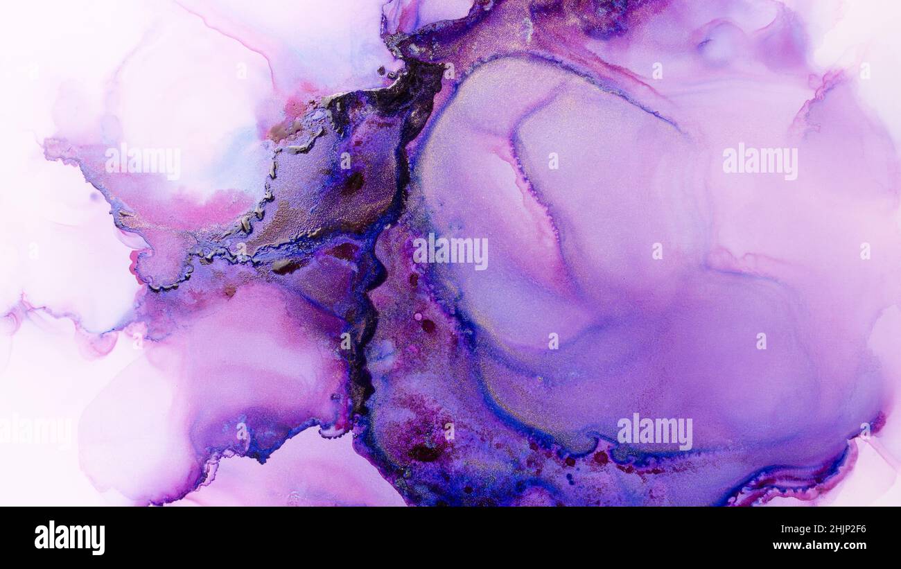 Close-up of purple alcohol ink abstract texture, trendy wallpaper. Art ...