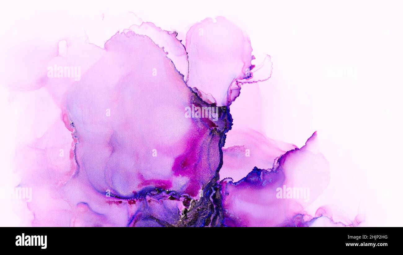 Close-up of purple alcohol ink abstract texture, trendy wallpaper. Art ...