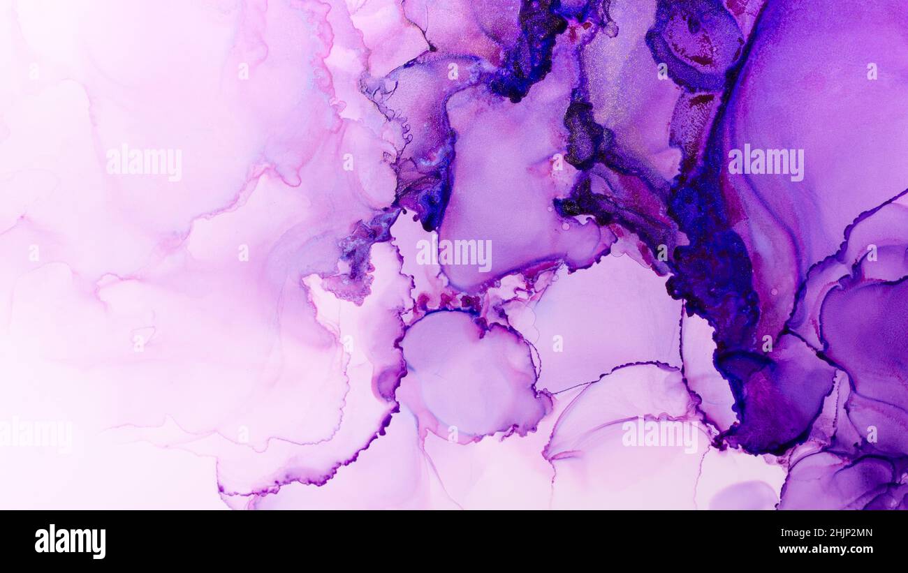 Close-up of purple alcohol ink abstract texture, trendy wallpaper. Art ...