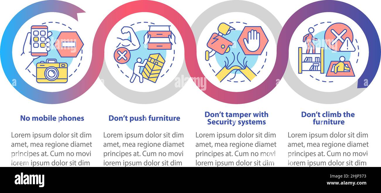 Escape room restrictions loop infographic template Stock Vector Image ...