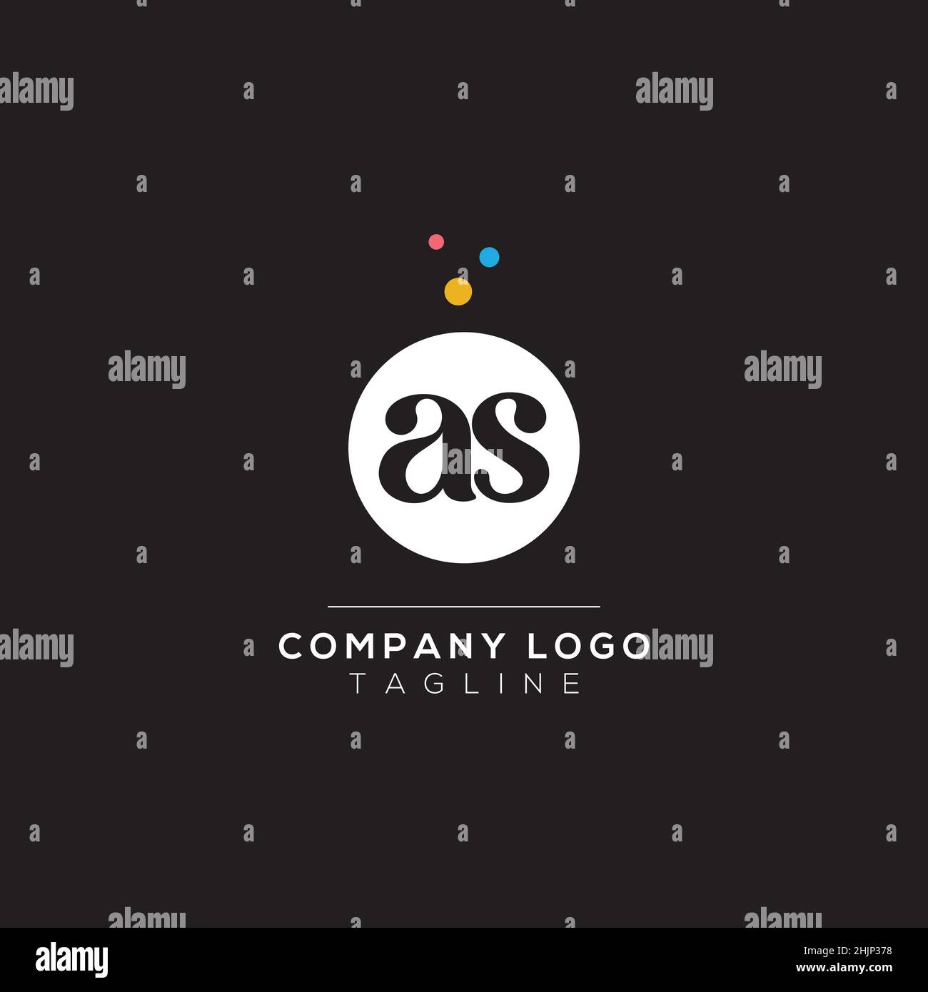 AS Initial Letter Design Vector with bubble Dots. Vector Lettering ...
