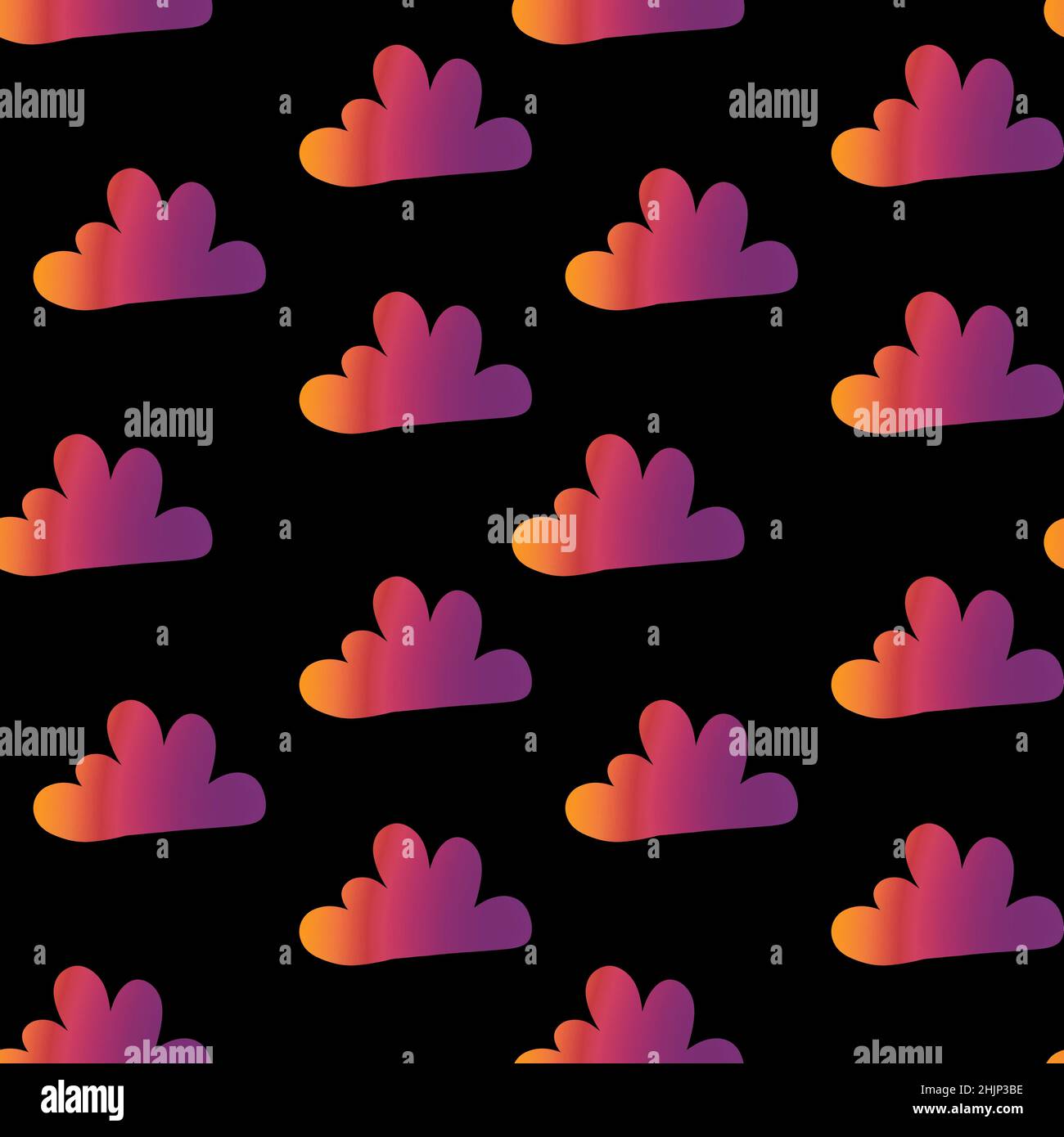 Kids cute seamless gradient clouds pattern for fabrics and textiles and ...