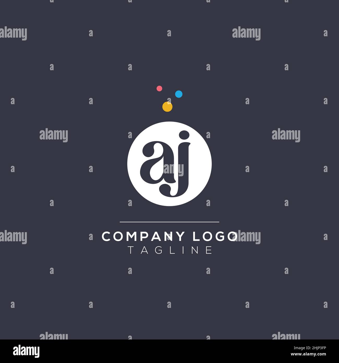 AJ Initial Letter Design Vector with bubble Dots. Vector Lettering ...