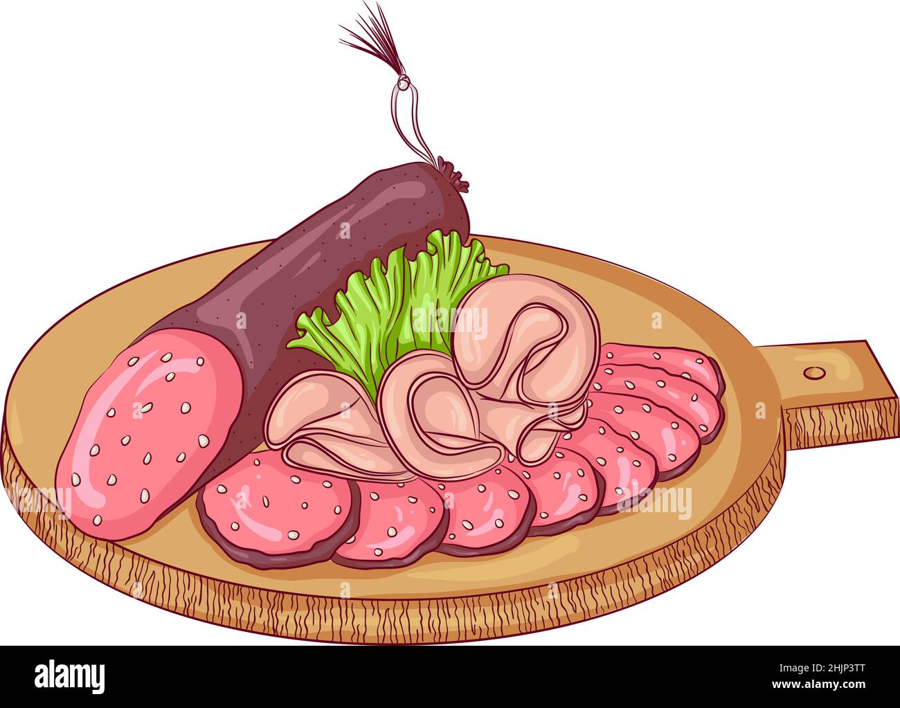 Sliced Ham Cartoon