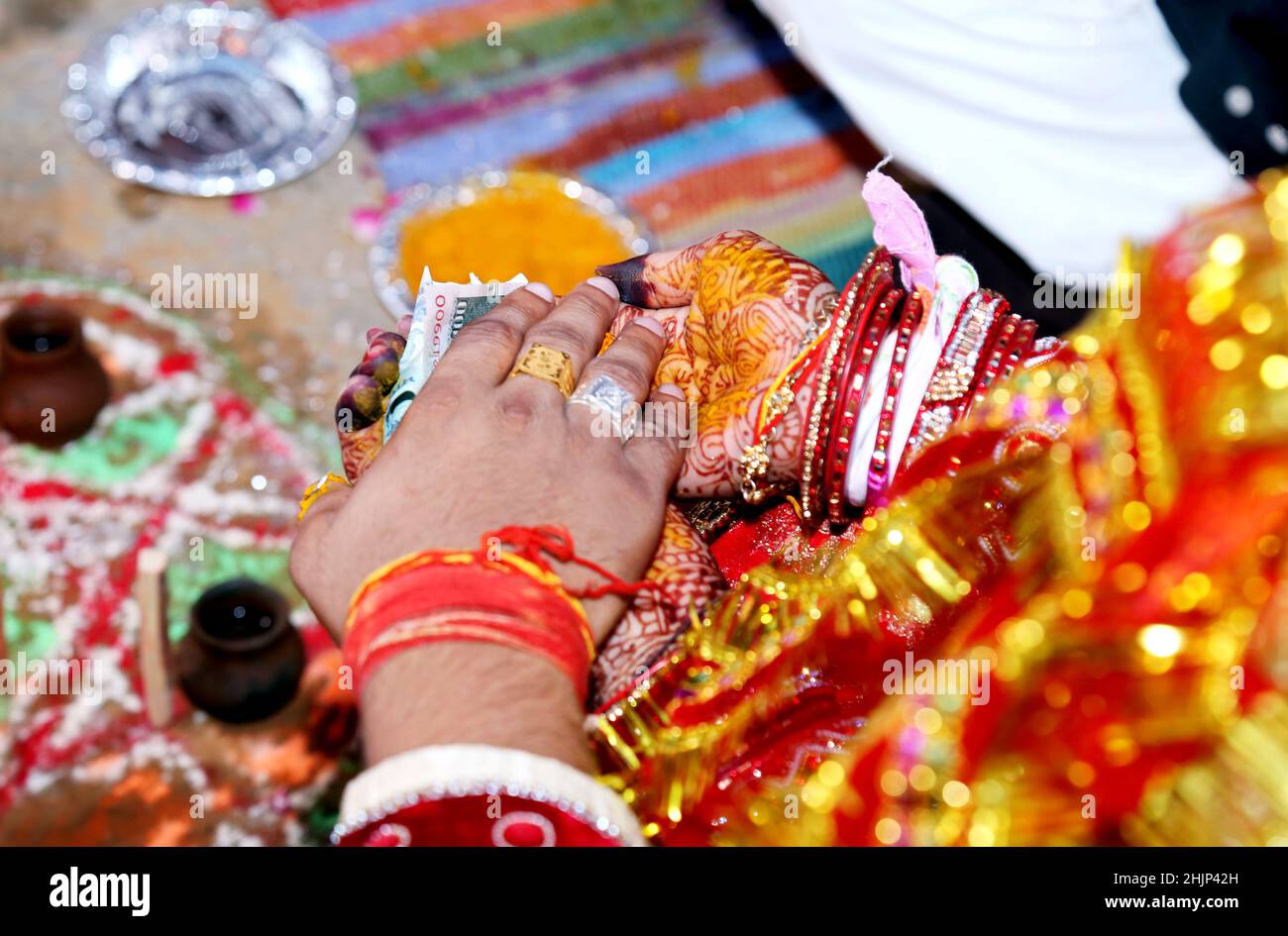 Indian couple holding hands hi-res stock photography and images - Alamy