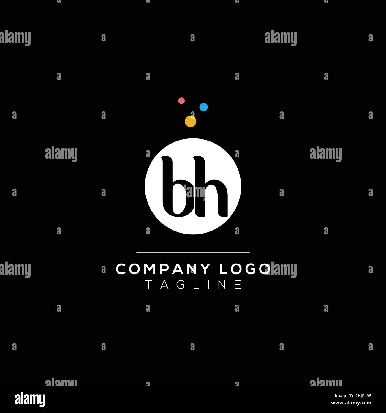 BH Small Initial Letter Design Vector with bubble Dots. Vector ...