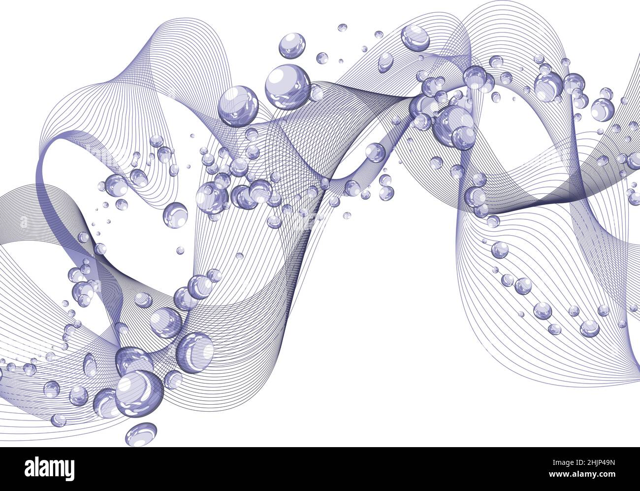 Abstract wave element from thin lines. Stylized line art background in ...