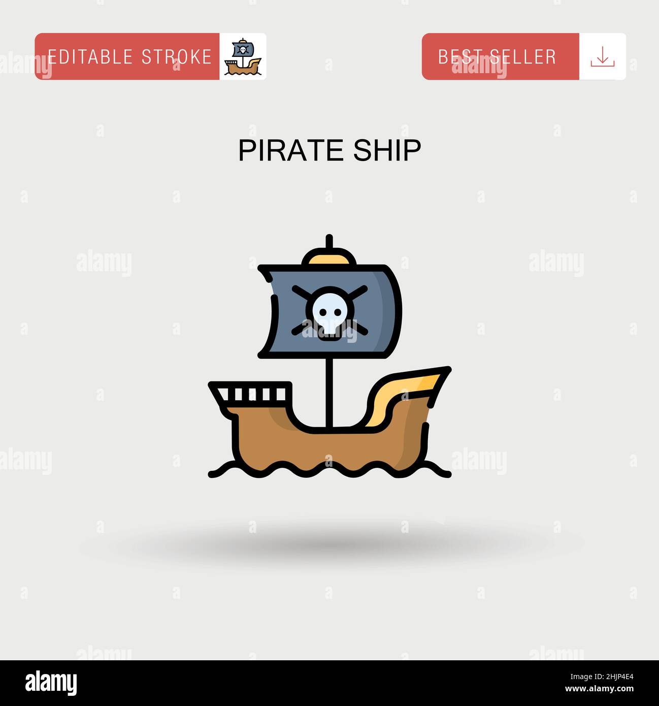 Pirate ship Simple vector icon Stock Vector Image & Art - Alamy
