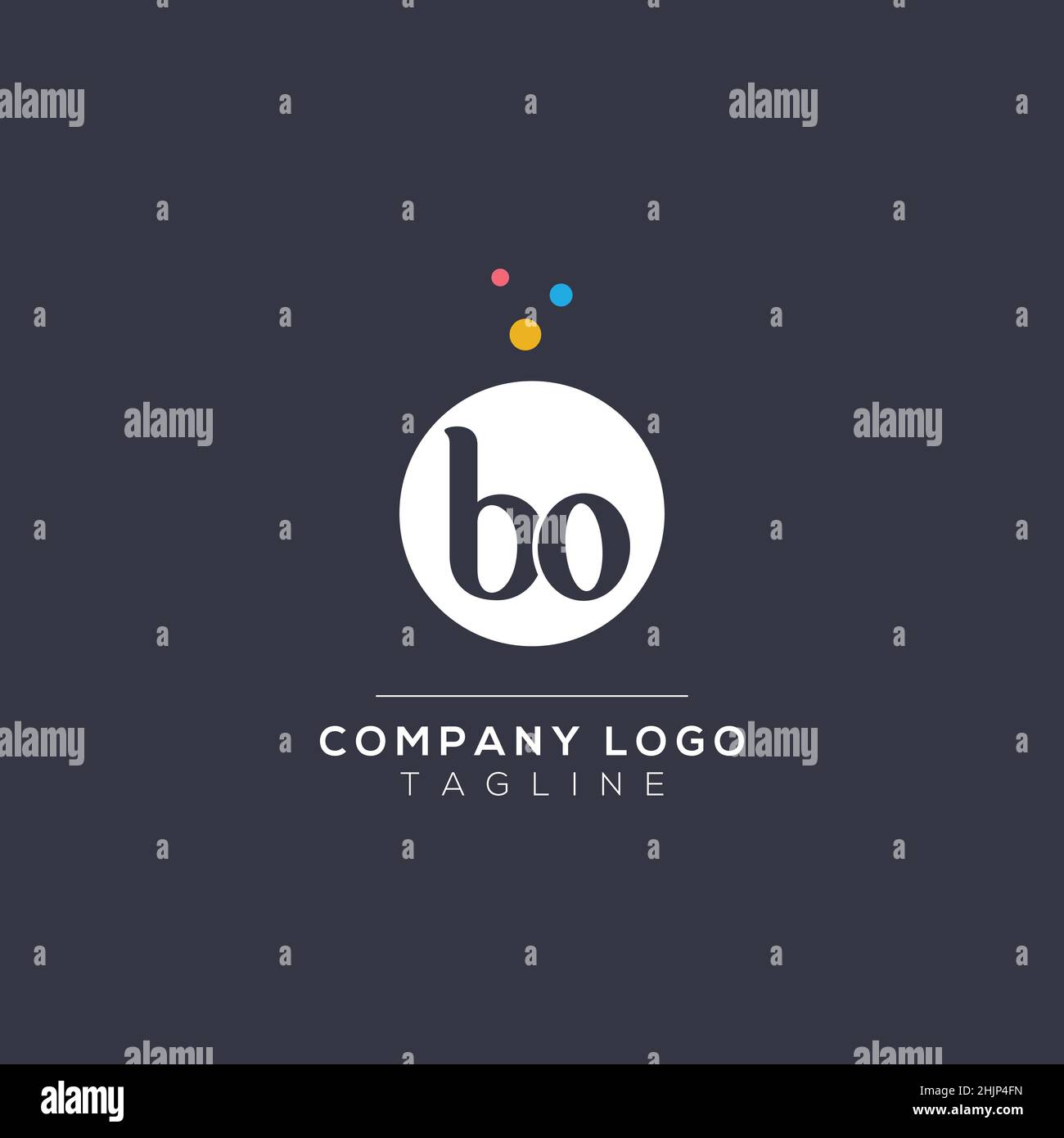 BO Small Initial Letter Design Vector with bubble Dots. Vector ...